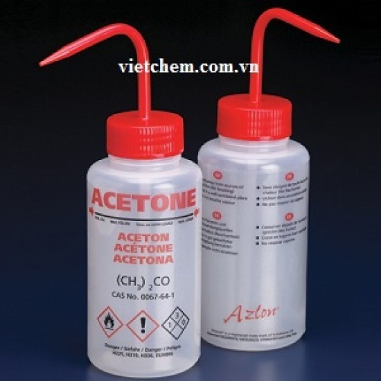 Bình tia nhựa LDPE miệng rộng 250ml đựng acetone Azlon - Dụng cụ thí nghiệm
